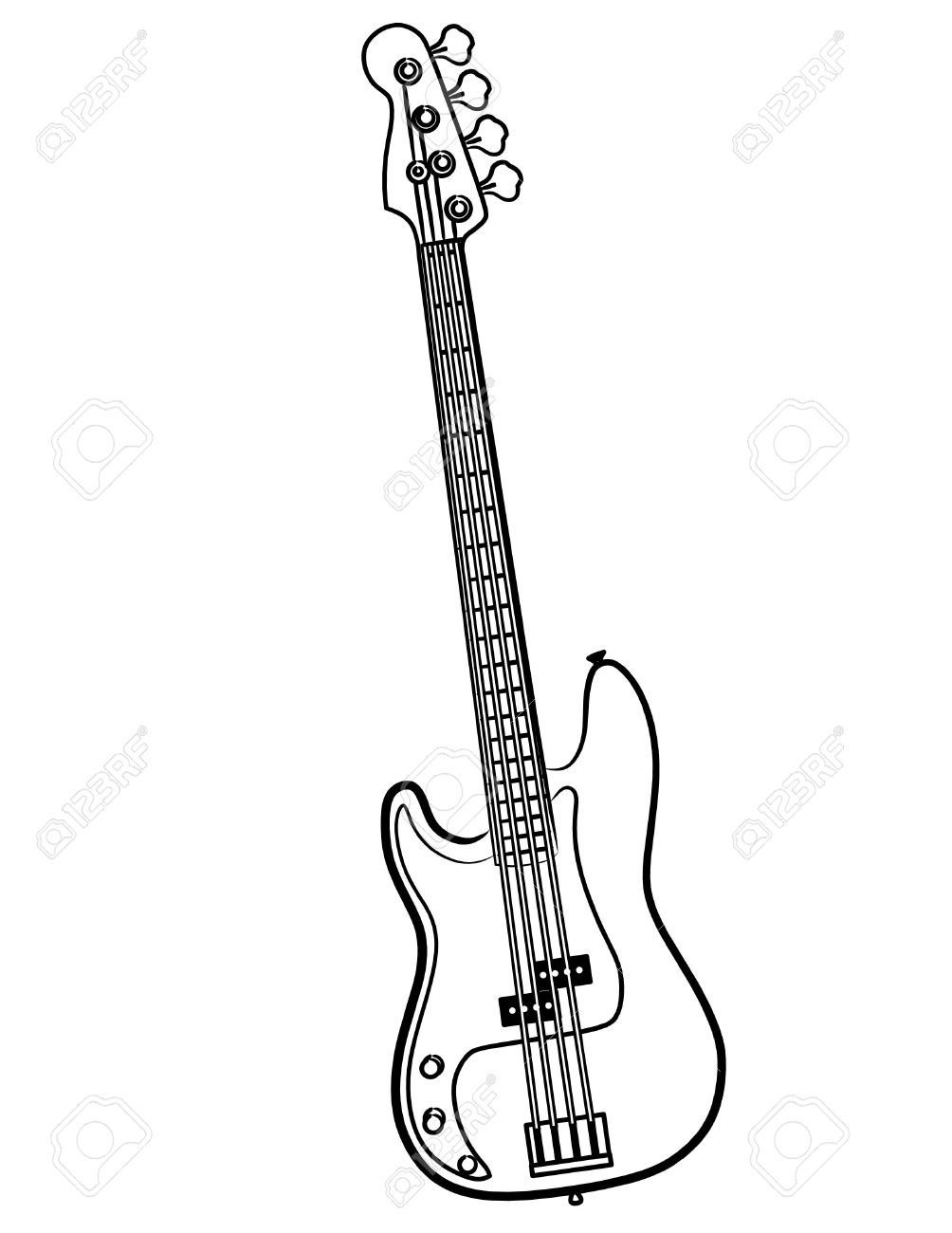 Bass Guitar Coloring Page Coloring Pages