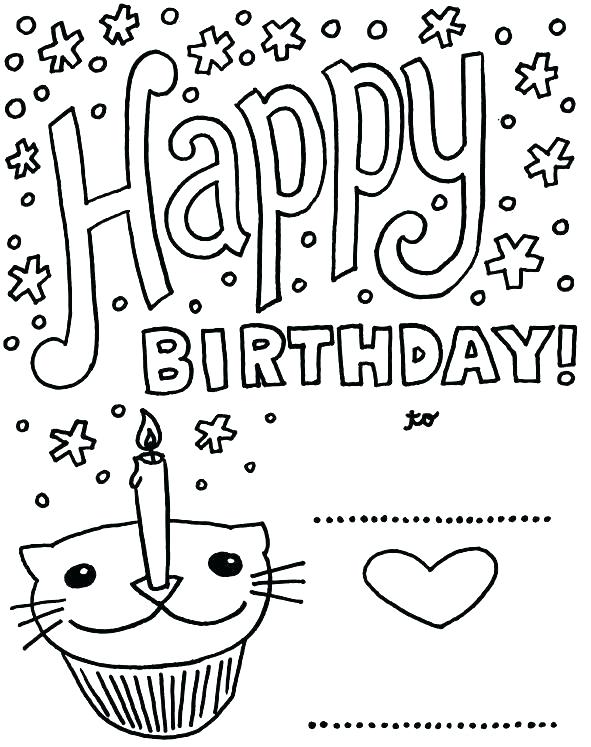 Free Coloring Birthday Cards Printable