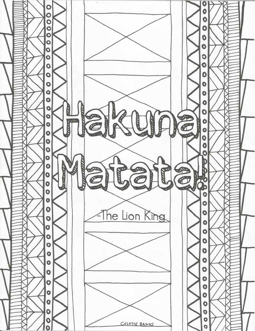 Hakuna Matata Coloring Pages At Free Printable