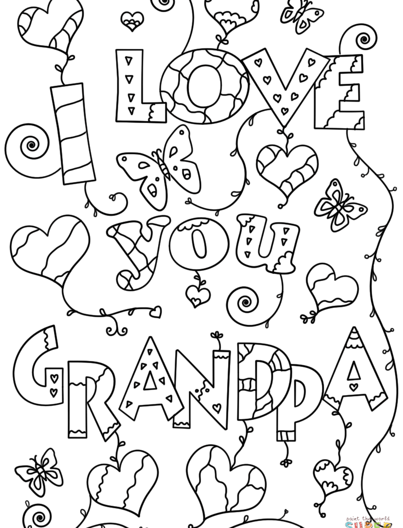 I Love You Grandpa Coloring Pages At GetColorings Free Printable 