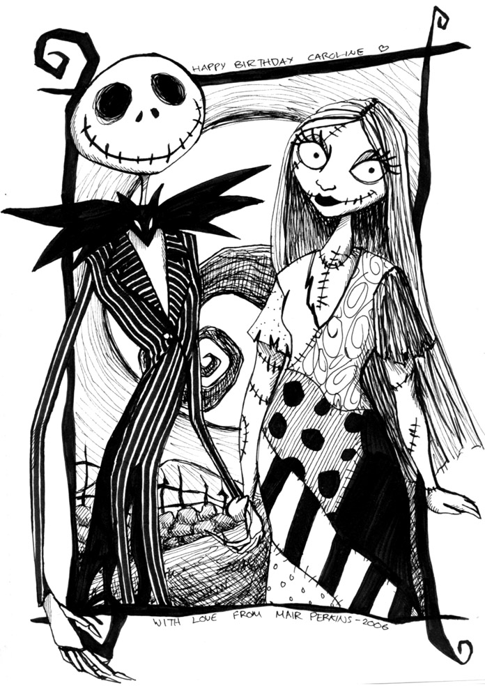 Jack Skellington And Sally Coloring Pages At Free Printable Colorings Pages