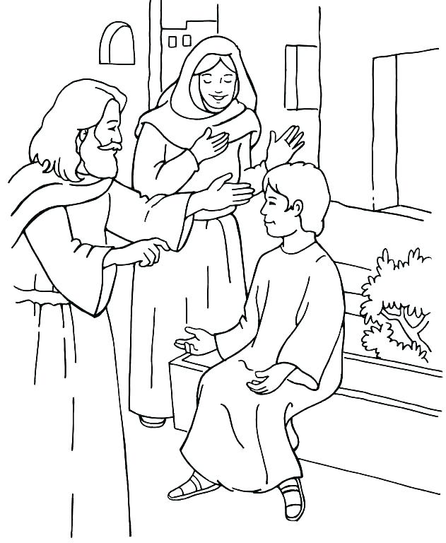 Jesus Heals The Paralyzed Man Colouring Pages At