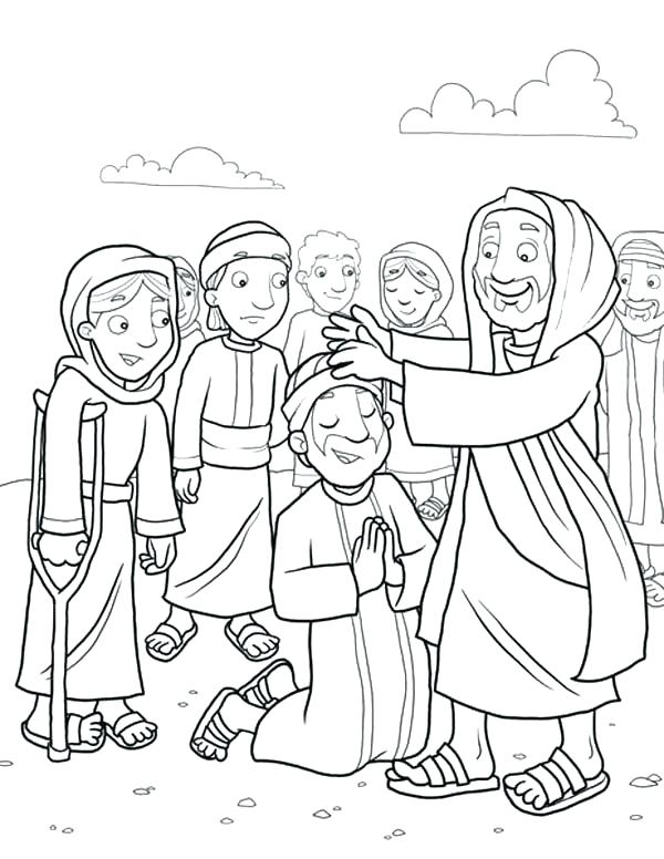 Jesus Heals The Paralyzed Man Colouring Pages At