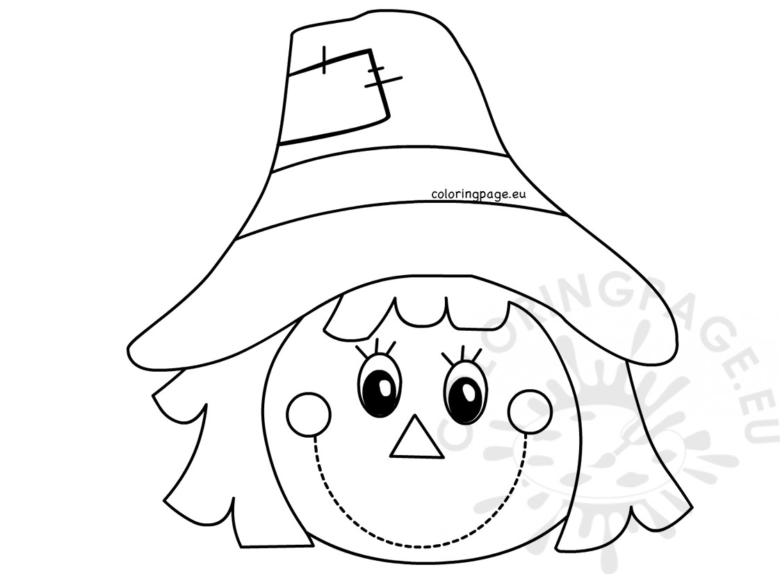 Scarecrow Head Coloring Page Sketch Coloring Page